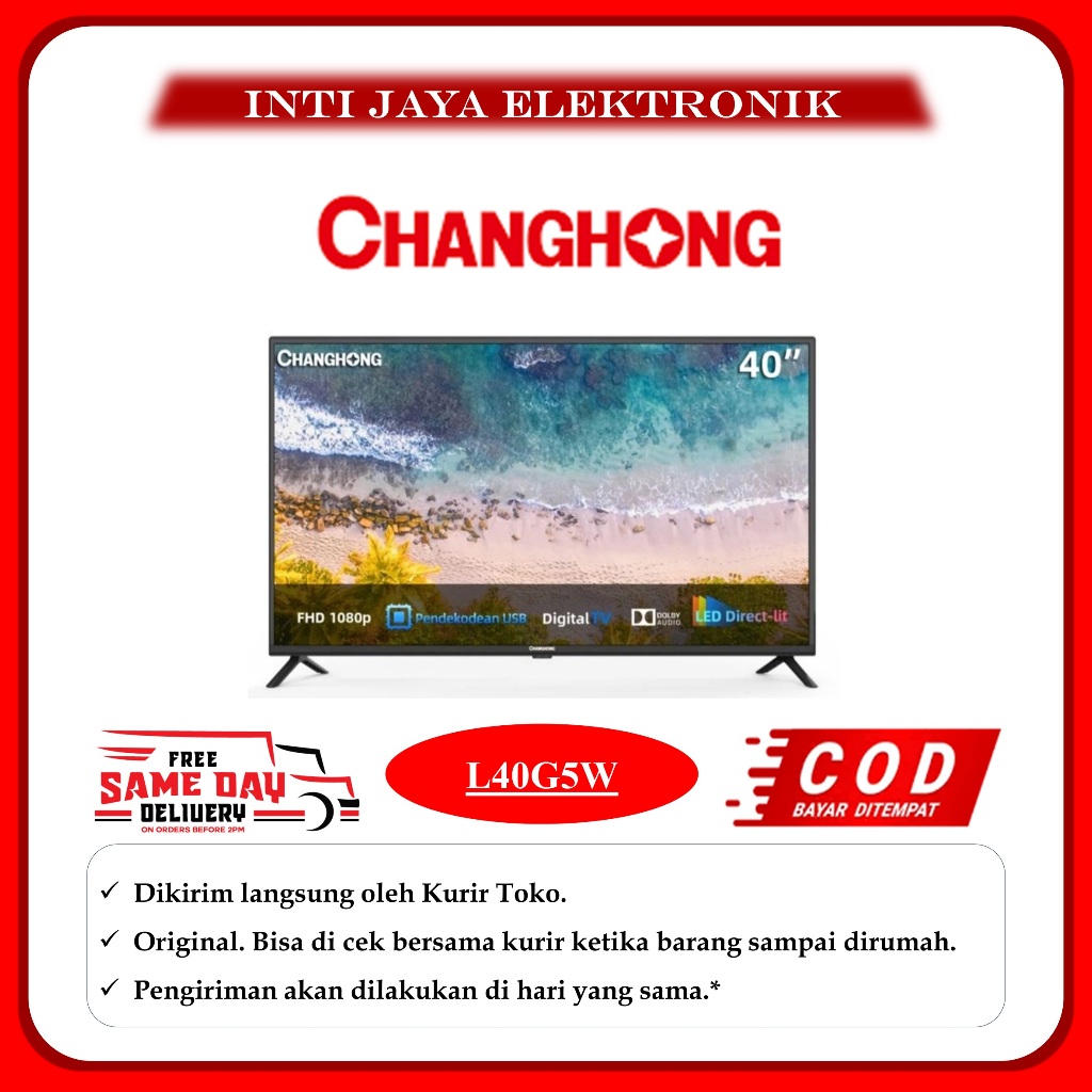Jual TV CHANGHONG 40 INCH DIGITAL LED TV 40INCH L40G5W | Shopee Indonesia