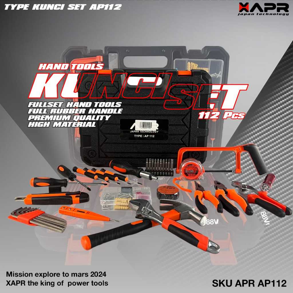 Jual APR promo Toolkit Super LengkapAPR JAPAN Toolkit alat serbaguna tukang 112pc multifungsi ...