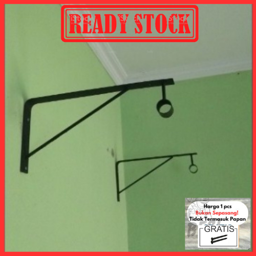 Jual Rak Siku Dinding Besi / Bracket Hambalan Lubang Pipa Papan Kayu ...