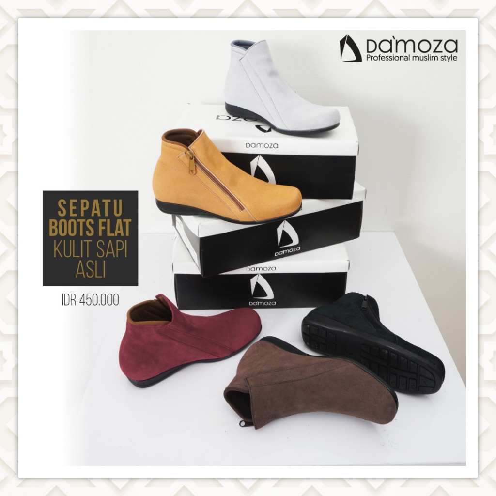Jual SEPATU BOOTS - SEPATU BOOTS DAMOZA TERBARU - BOOTS FLAT | Shopee ...