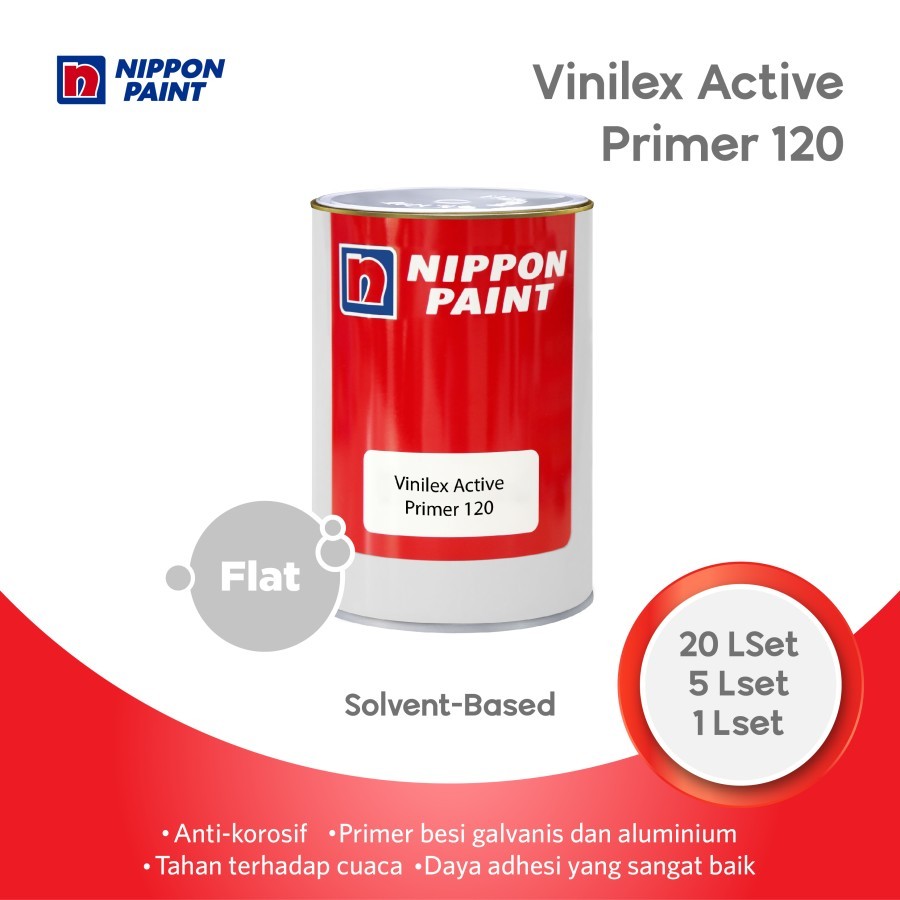 Jual VINILEX ACTIVE PRIMER 120 -1LSET- PRIMER GALVANIS & ALUMINIUM NIPPON | Shopee Indonesia