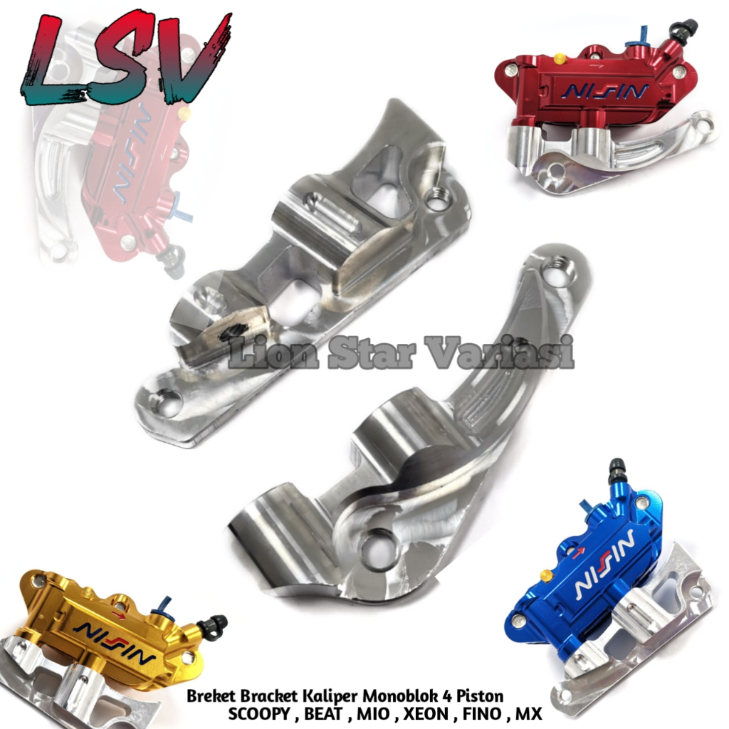 Jual Breket Bracket Kaliper Monoblok 4 Piston Honda Yamaha Beat Scoopy Mio Xeon MX Fino Vario ...