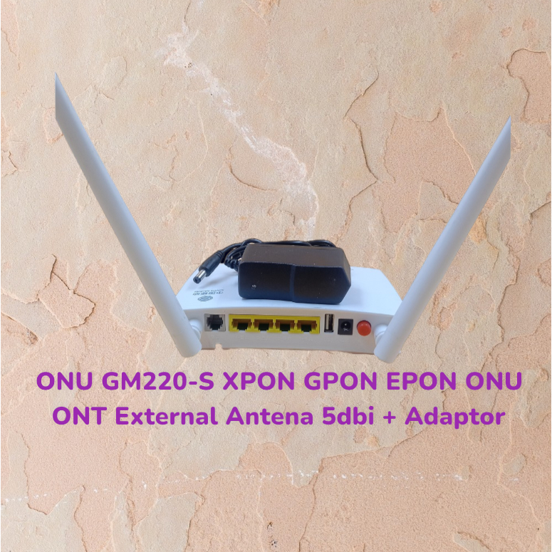 Jual ONU GM220-S XPON GPON EPON ONU ONT External Antena 5dbi + Adaptor | Shopee Indonesia