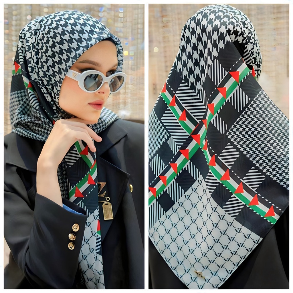 Jual Hijab Motif Palestin Hijab Motif Palestin Jilbab Segi Empat Model Palestin Hijab Terbaru