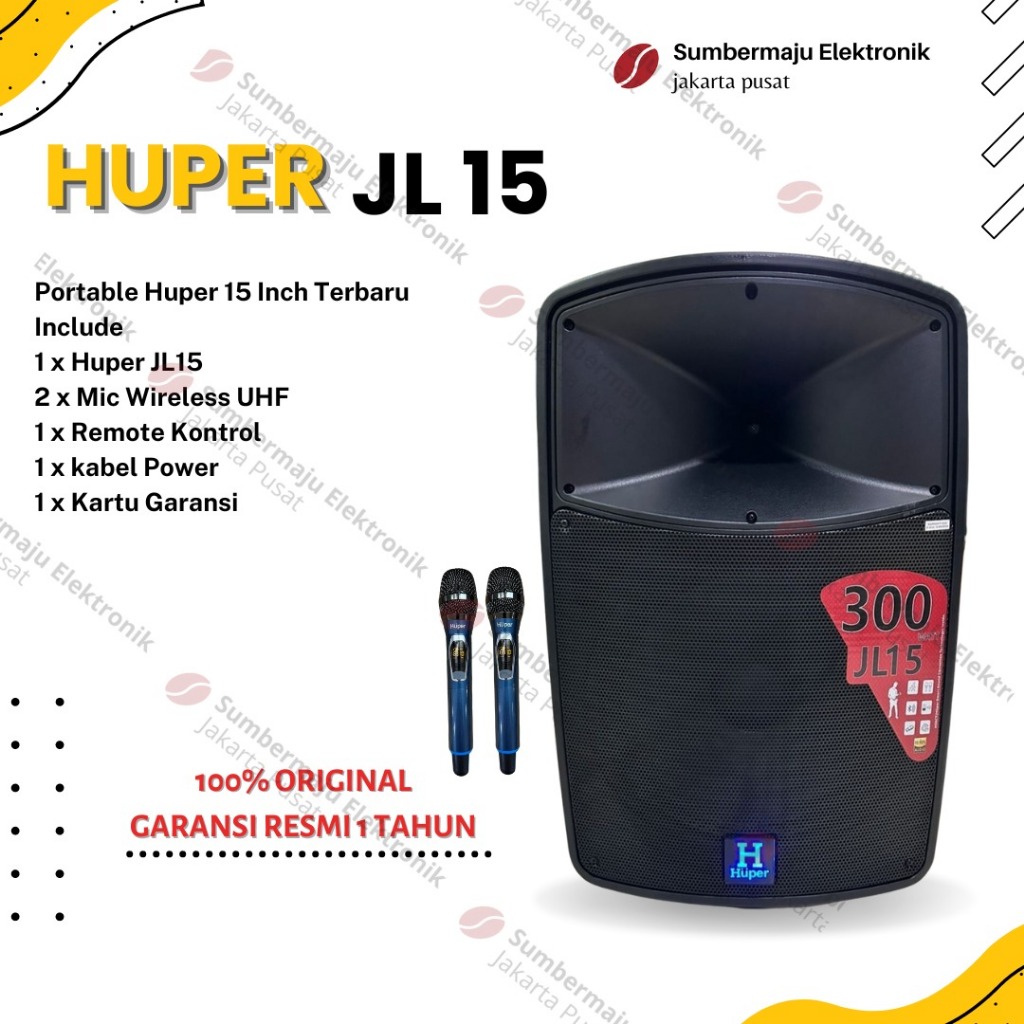 Jual Speaker Portable Huper JL15 Original Mic Wireless Bluetooth JL 15 ...