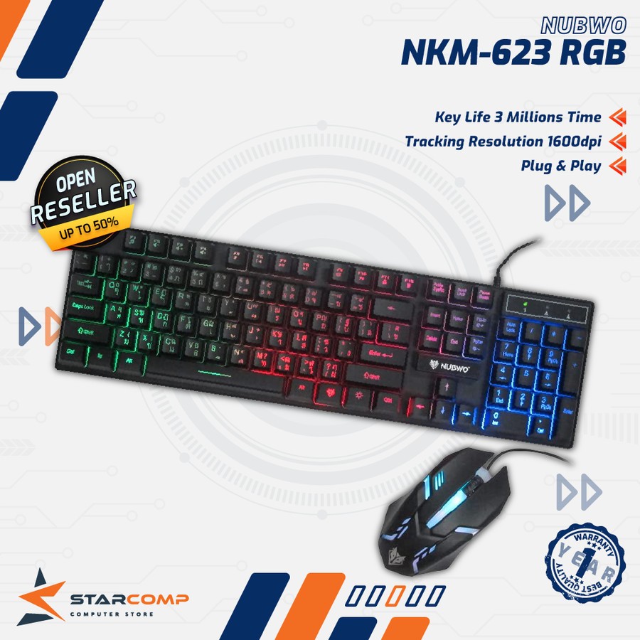 Jual Paket Keyboard+Mouse Gaming NUBWO Savitar NKM-623 RGB | Shopee Indonesia