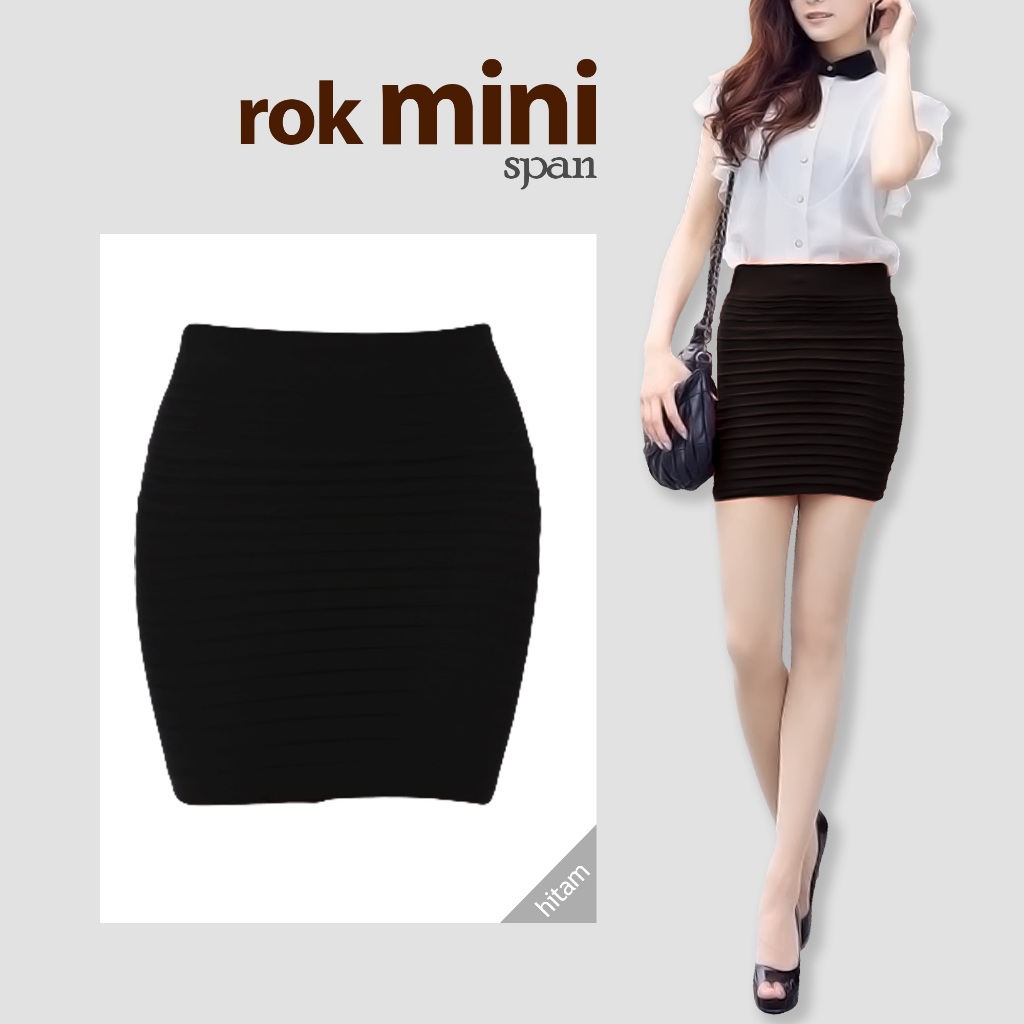 Jual Rok Mini Wanita Span Garis Bahan Spandek Lembut Lentur Dan Nyaman ...