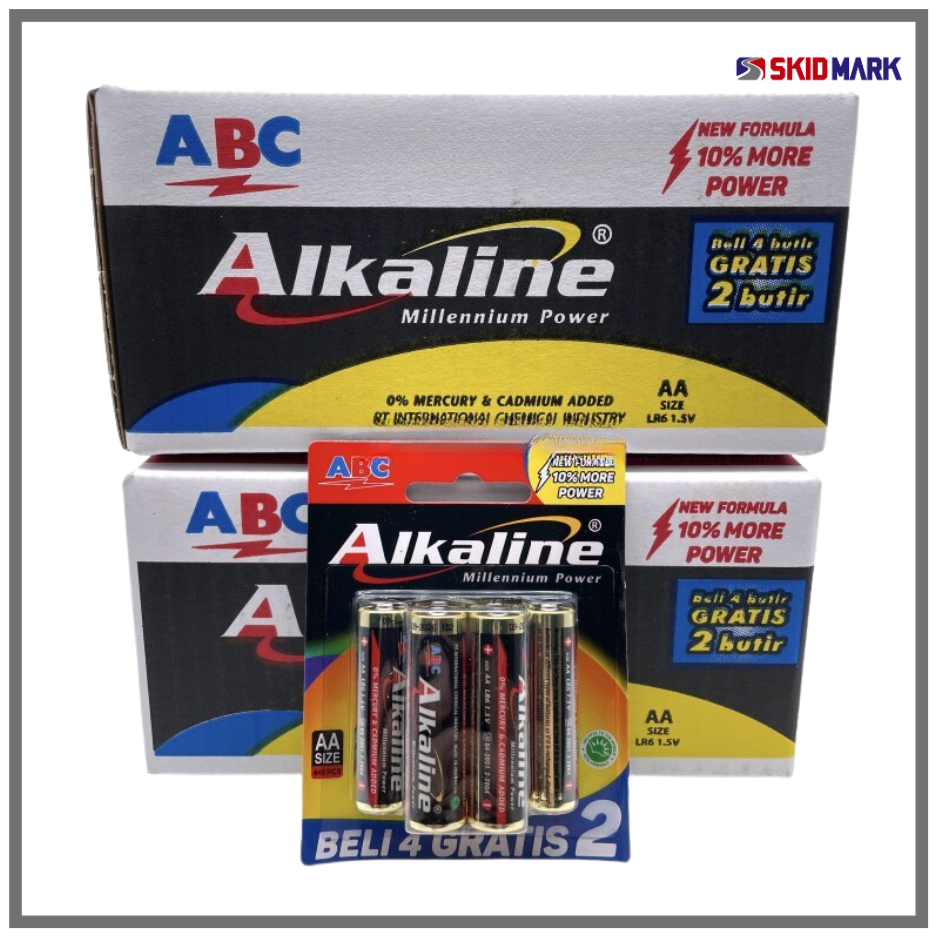 Jual Batu Baterai ABC Alkaline AA / A2 Battery 1.5V (4+2) 1 Box ...