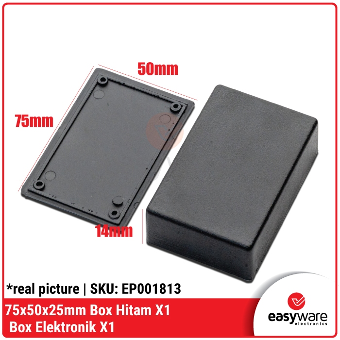 Jual 75x50x25mm Box Hitam / Box Elektronik X1 Kotak Box Project X1 Box ...