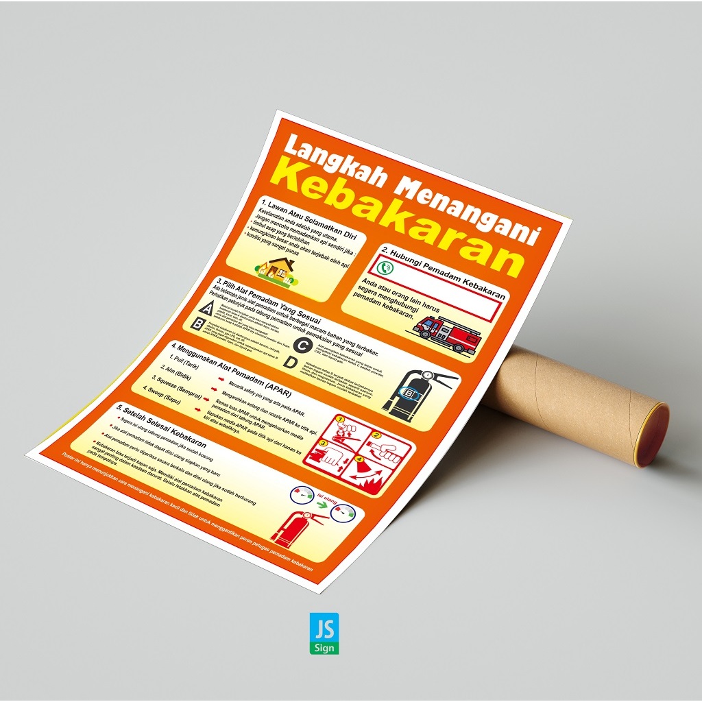Jual POSTER SAFETY K3 - LANGKAH MENANGANI KEBAKARAN | Shopee Indonesia