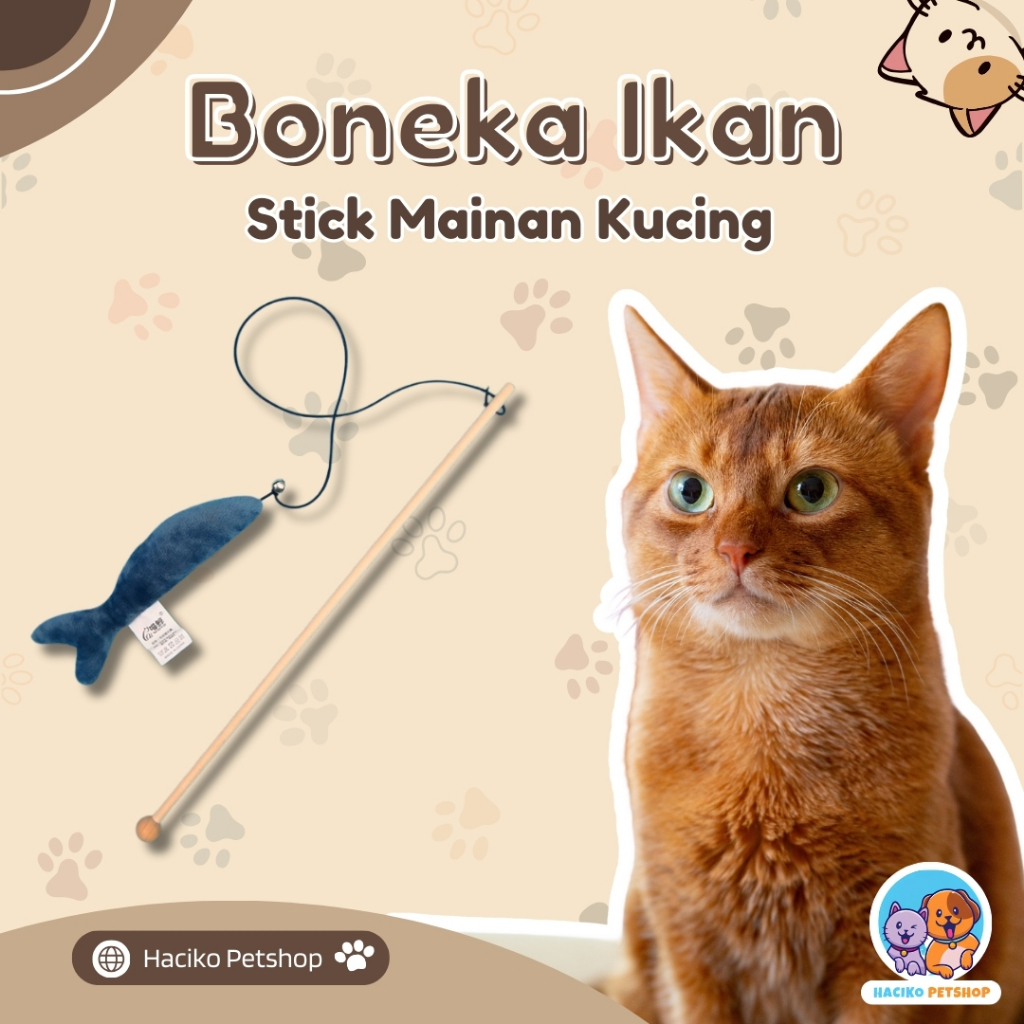 Jual [HACIKO PETSHOP] Mainan Kucing Anjing Tongkat Interaktif Boneka ...