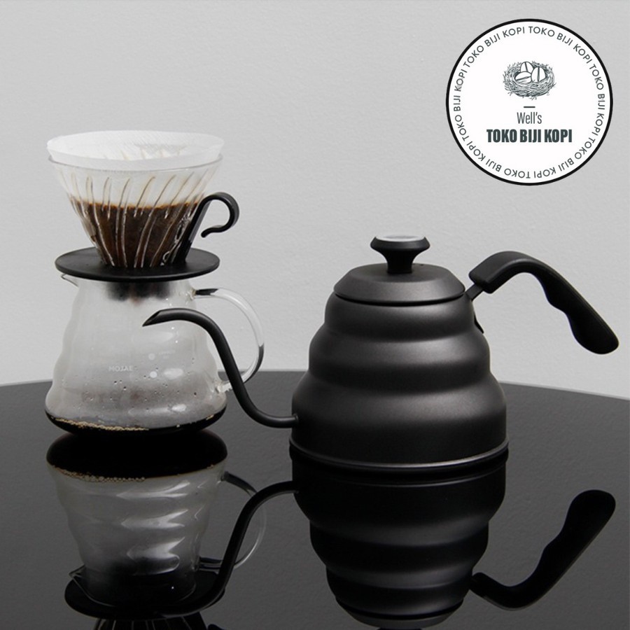 Jual KETTLE GOOSENECK LEHER ANGSA STAINLESS TANPA MERK HITAM 1 LITER ...