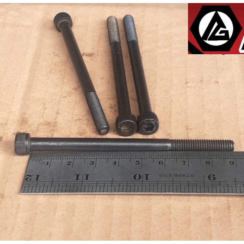 Jual Baut L M8x90 (9 cm) Baja Hitam Kunci L6 / Hex Socket L M8 x 90 (Baut 12) | Shopee Indonesia