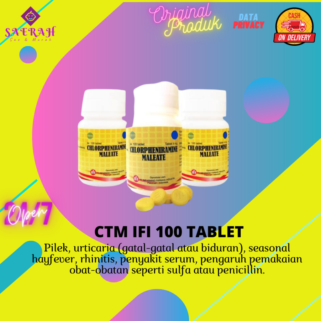 Jual Alesha CTM Ifi 4 mg 100 Tablet | Chlorpheniramine Maleat | Logo ...