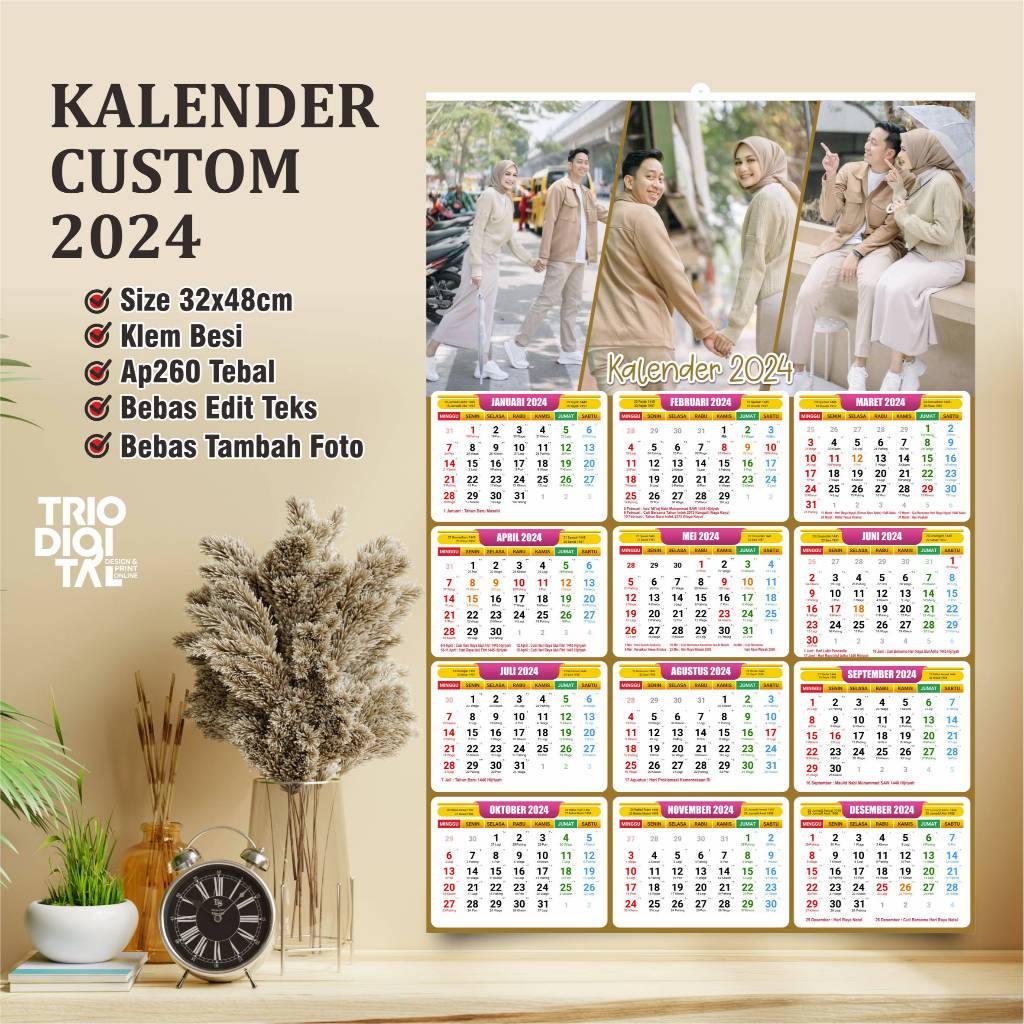 Jual Kalender Custom Foto 2024 GRATIS DESAIN | Shopee Indonesia