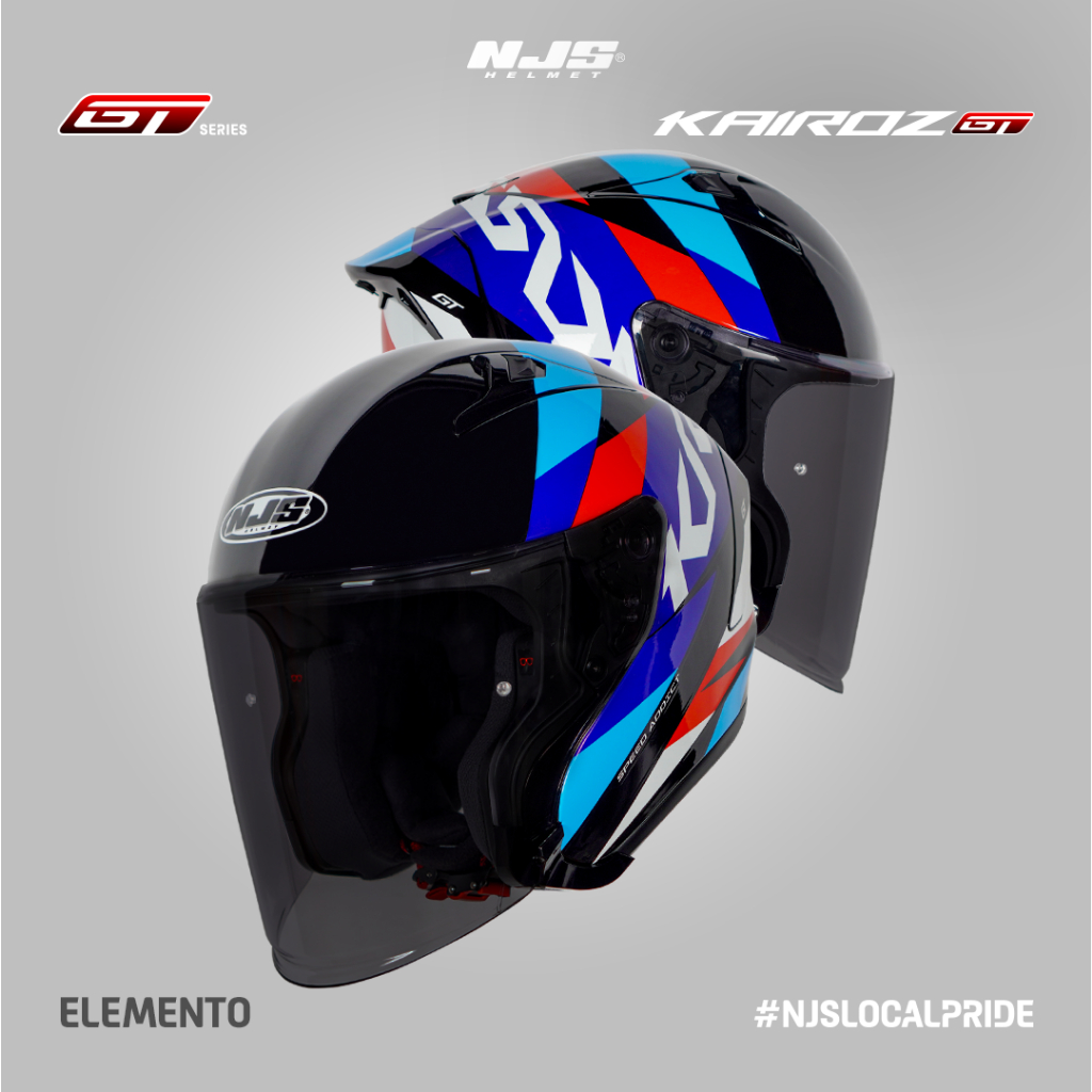 Jual NJS Kairoz GT Elemento - Helm Half Face (FREE SPOILER GT) - Helm ...
