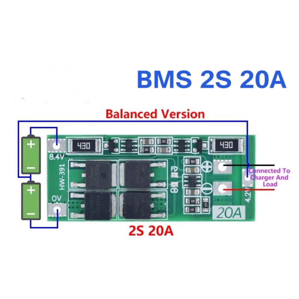 Jual BMS 2S 20A 7.4V Li-Ion Lithium 18650 Modul Protection Board 8.4V Charge 20 A | Shopee Indonesia