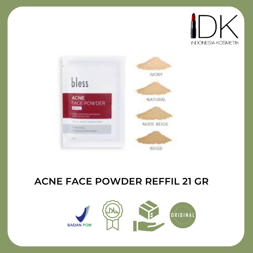 Jual Bless Acne Face Powder Refill 21gr (kemasan baru) | Shopee Indonesia