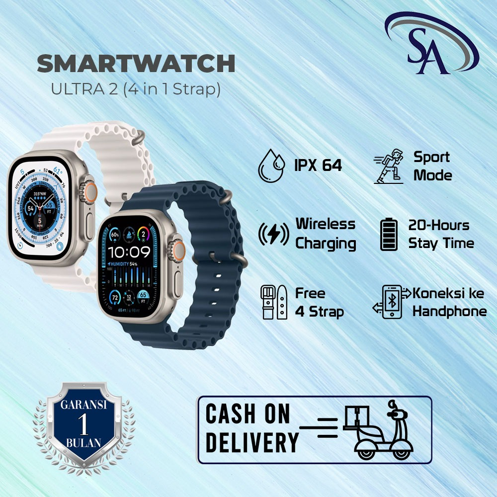 Jual Jam tangan Ultra 2 4in1 Dengan Layar 1.92 inch HD Full Touch Screen Bisa Phone Call ...