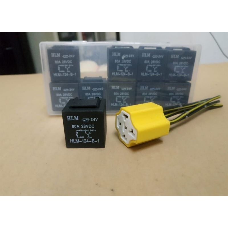 Jual RELAY KAKI 5 HLM 24V 80A - 87A RELAY PEMUTUS + SOCKET RELAY ...