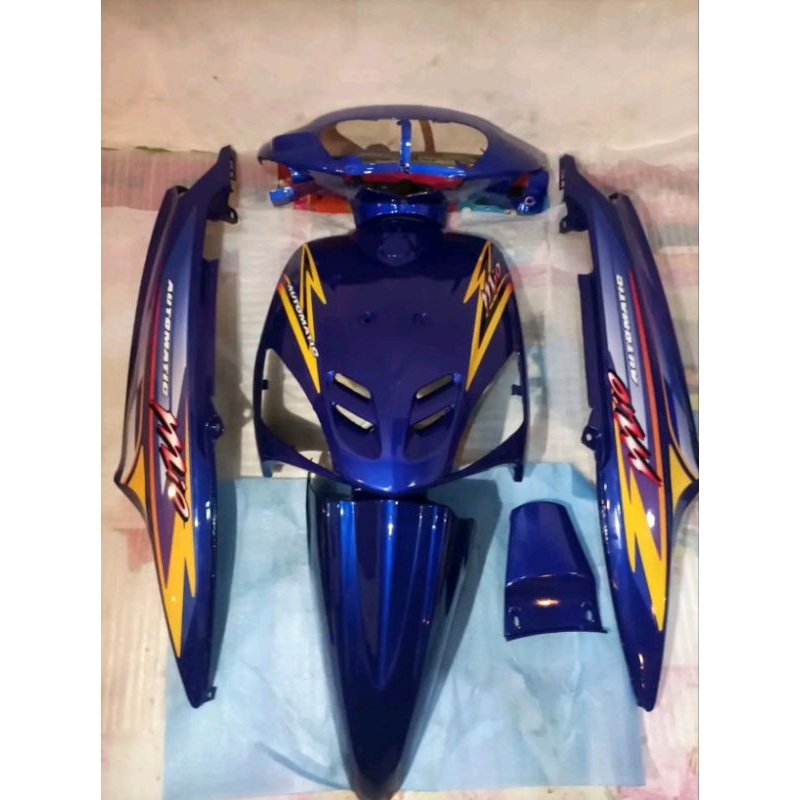 Jual cover full body halus Yamaha Mio sporty biru tua plus striping ...