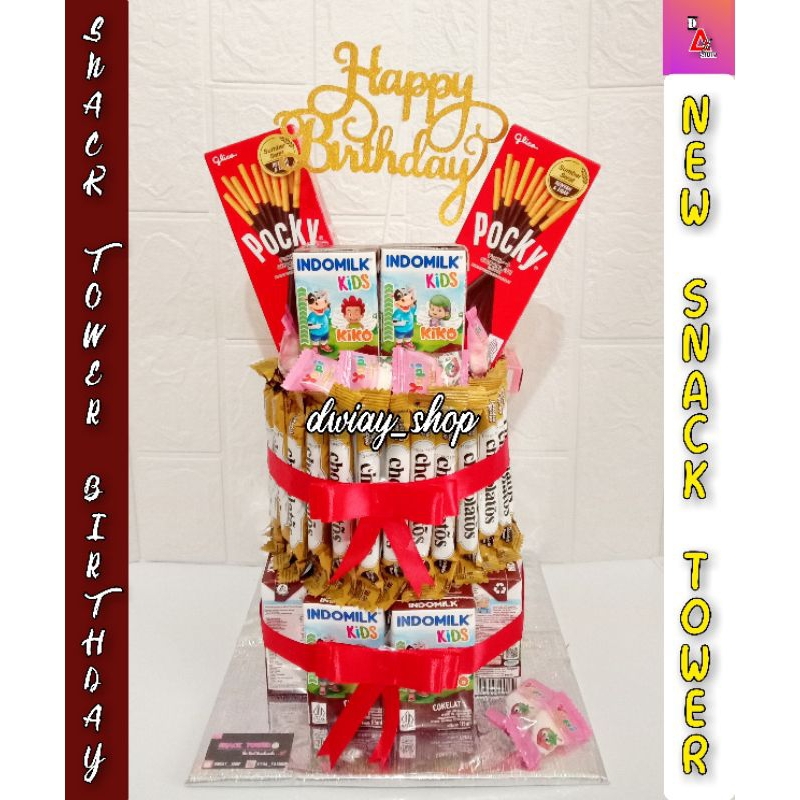 Jual SNACK TOWER BIRTHDAY / KUE ULTAH VIRAL KEKINIAN / BINGKISAN ULTAH ...