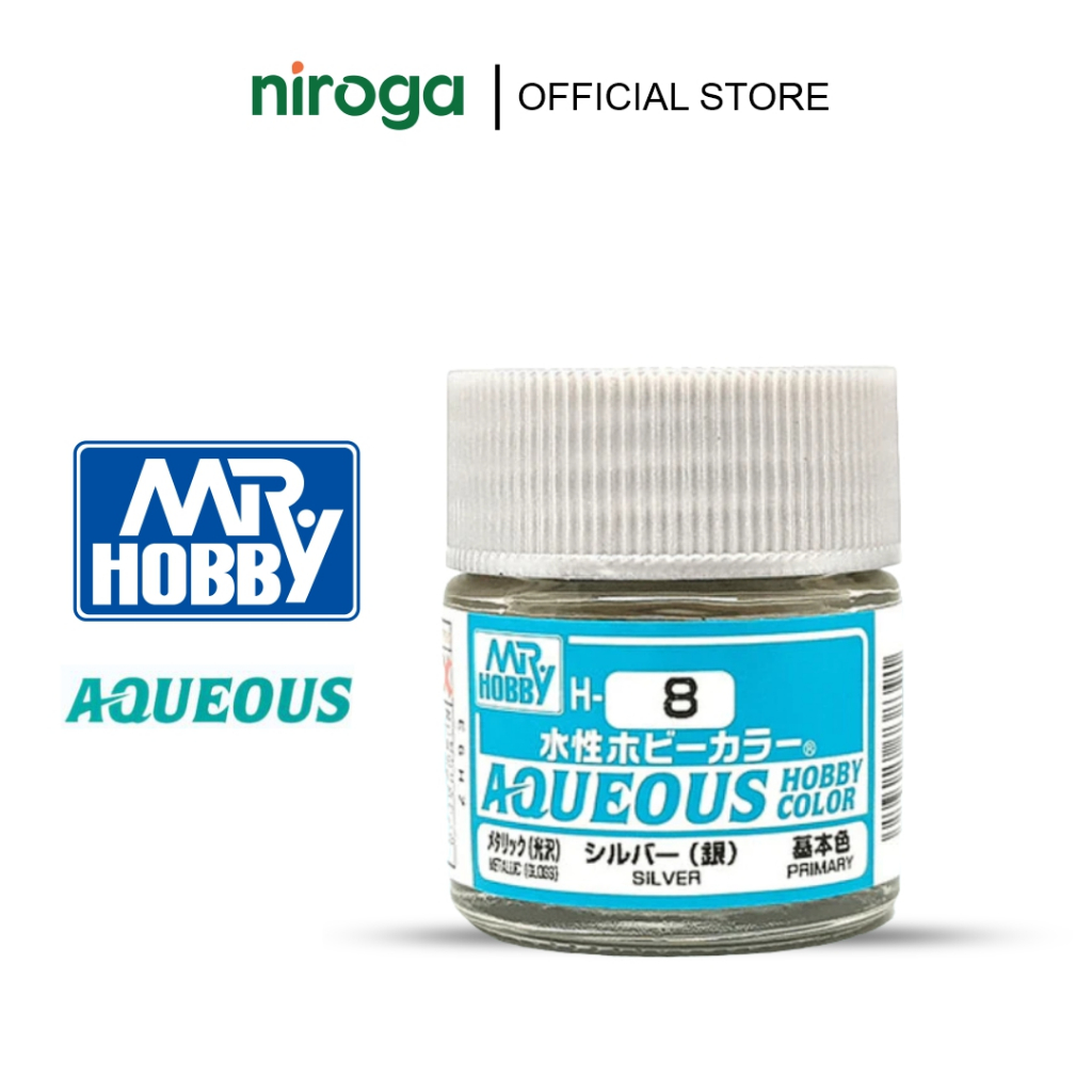 Jual AQUEOUS Hobby Color H8 Silver - cat airbrush kuas gundam | Shopee ...