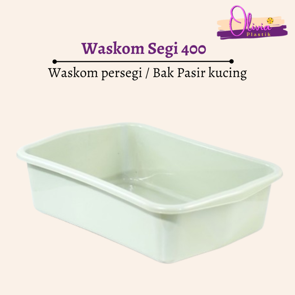 Jual Bak Kucing JUMBO/Bak Abu-abu/Waskom Persegi 400/Bak Pasir Kucing ...