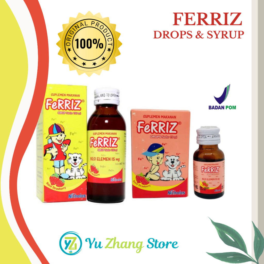 Jual FERRIZ DROP & SYRUP / SUPLEMEN ZAT BESI / PENCEGAHAN STUNTING ...