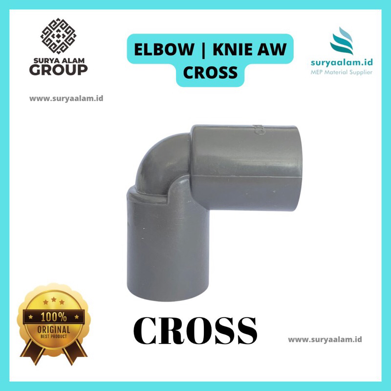 Jual KNEE AW 1/2” CROSS | ELBOW AW 1/2 INCH CROSS | KNIE | ELBOW | KENI ...