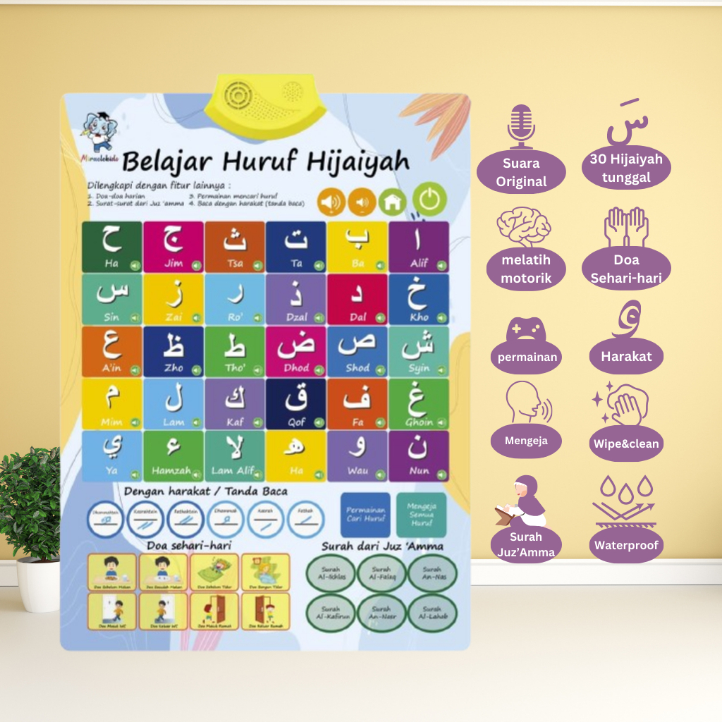 Jual [Ready Bandung] POSTER NGAJI HIJAIYAH DOA SURAT PENDEK BERSUARA ...