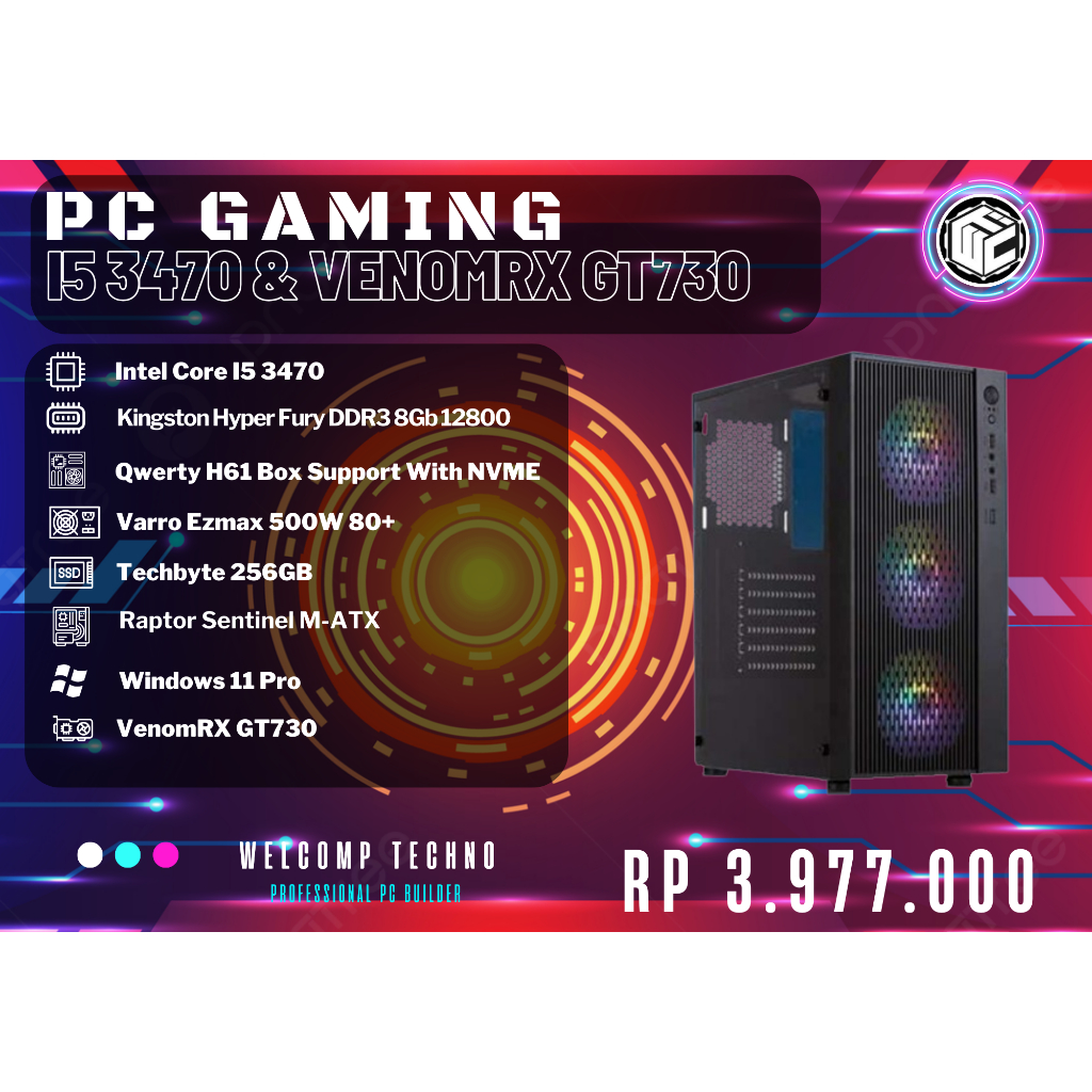 Jual PC Rakitan Komputer Gaming Intel Core I5 3470/ 8Gb/ 256Gb / VGA ...