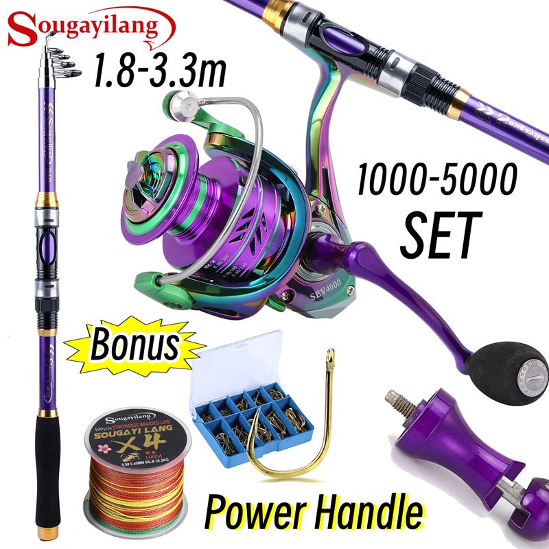 Jual Sougayilang Joran Pancing Set 1.8-3.3m Pancingan 1000-6000 Reel Pancingan Set Lengkap Joran ...