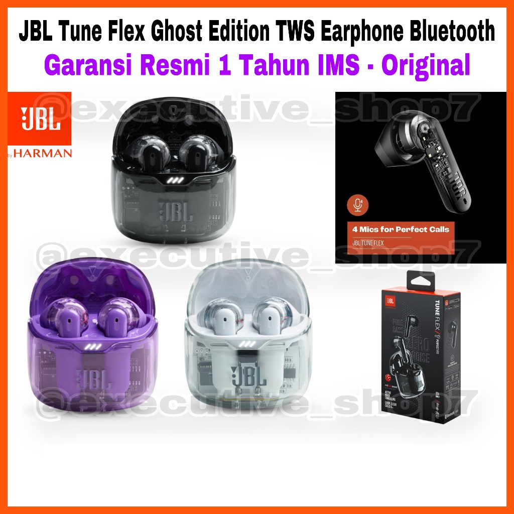 Jual JBL Tune Flex Ghost Edition TWS Earphone Bluetooth - Garansi Resmi ...