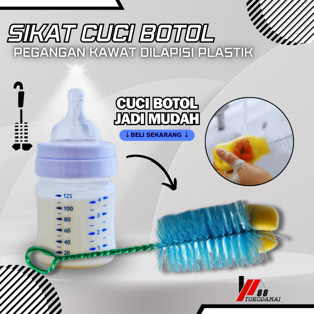 Jual ALAT SIKAT PEMBERSIH BOTOL DAN BOTOL SUSU ANAK DENGAN GAGANG KAWAT ...