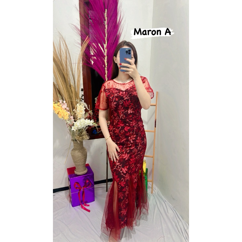 Jual Dress Batik caroline / Dress Batik /Dress wanita /Dress pesta ...