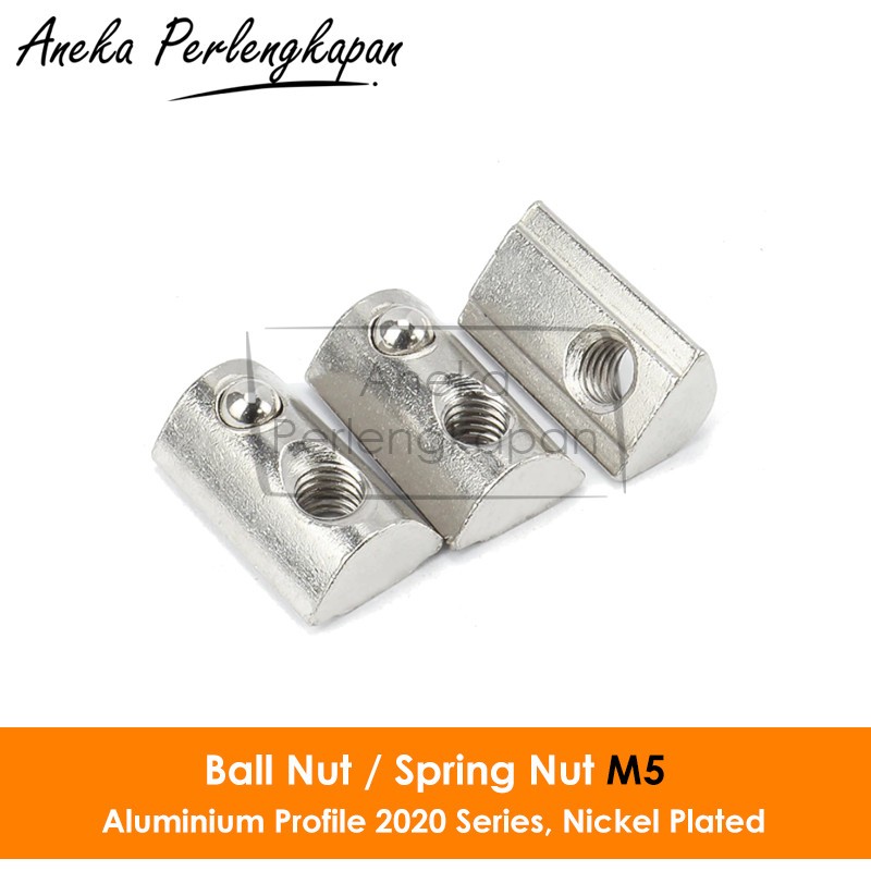 Jual Ball Nut / Spring Nut sliding M5 Aluminium Profile 2020 Series ...