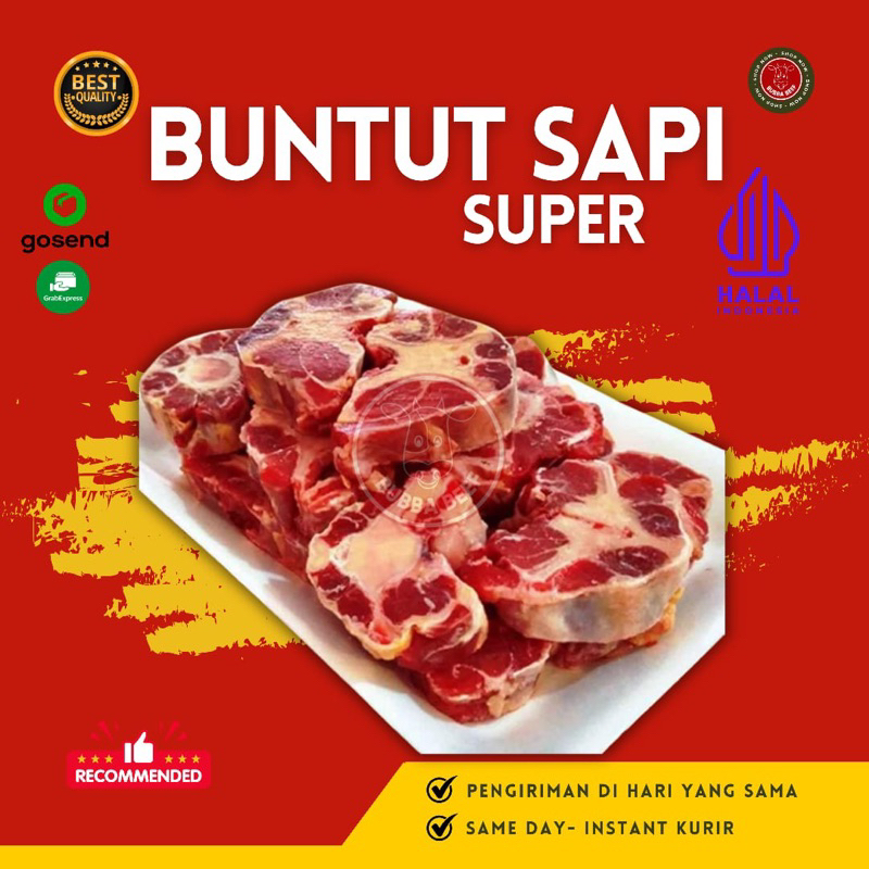 Jual (BISA INSTANT) Buntut Sapi Lokal Super Premium 500gr | Beef Oxtail ...