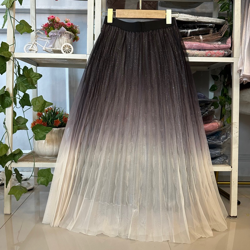 Jual youngmoodis jessi Gliter glitter skirt gradasi skirt rok tutu ...
