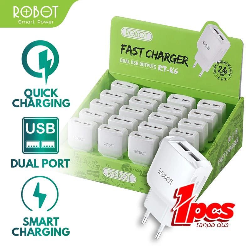 Jual Charger Robot RT-K6 2.4A Batok Charger Adaptor ORIGINAL | Shopee Indonesia