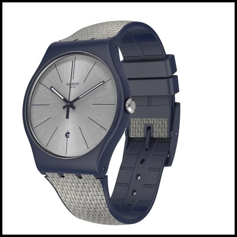 Jual ORIGINAL 100% Jam Tangan Pria SWATCH SUON402 GREY CORD Analog ...