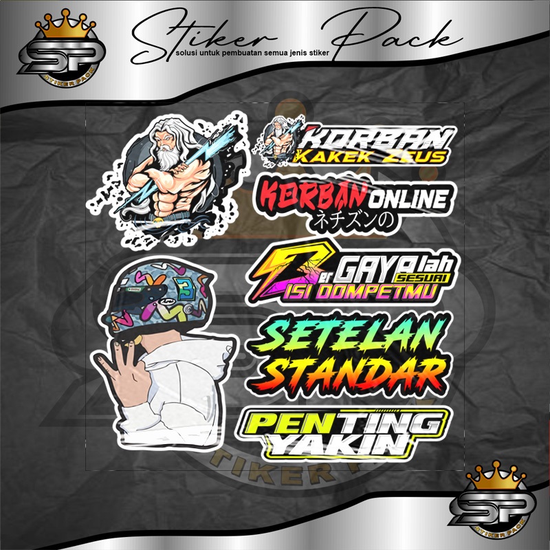 Jual Stiker ZEUS stiker paketan ISI 7 stiker pack keren stiker motor ...