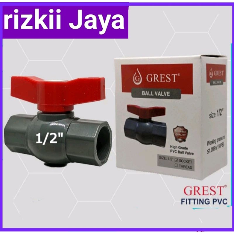 Jual Stop Kran 1/2"inch/BallValve 1/2"inch Pvc | Shopee Indonesia