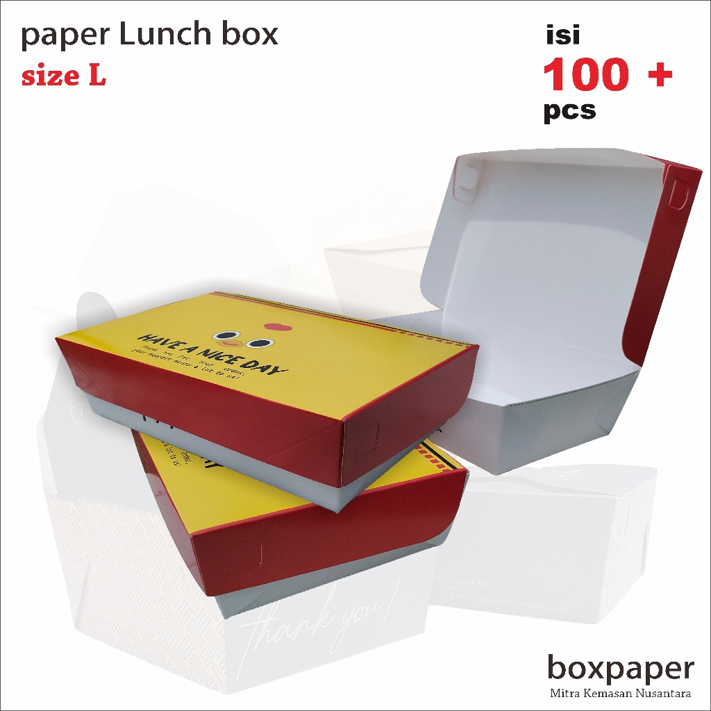Jual Paper Lunch Box size L KFC (100pcs) Eco Kemasan Laminasi Kertas ...