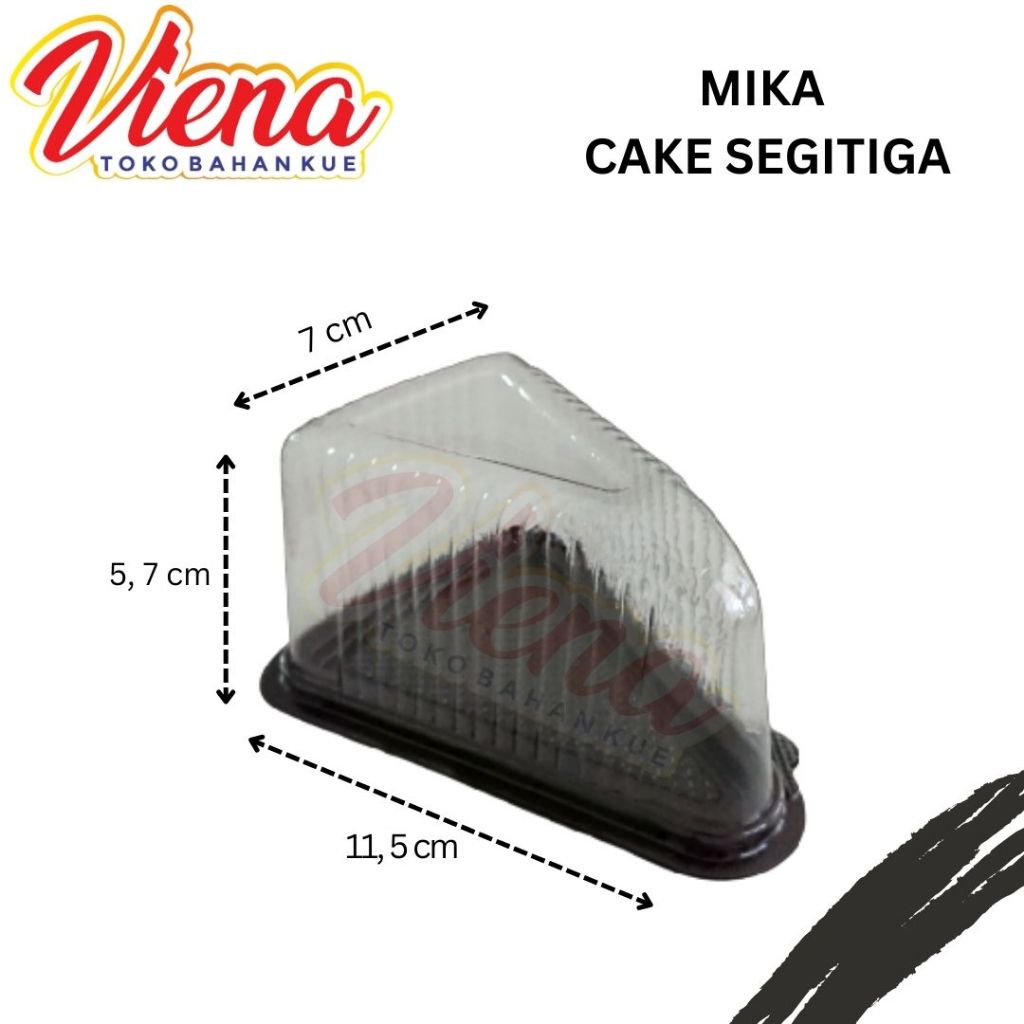 Jual Mika Cake Segitiga alas Coklat isi 50pcs / Mika Tray Segitiga / CT ...