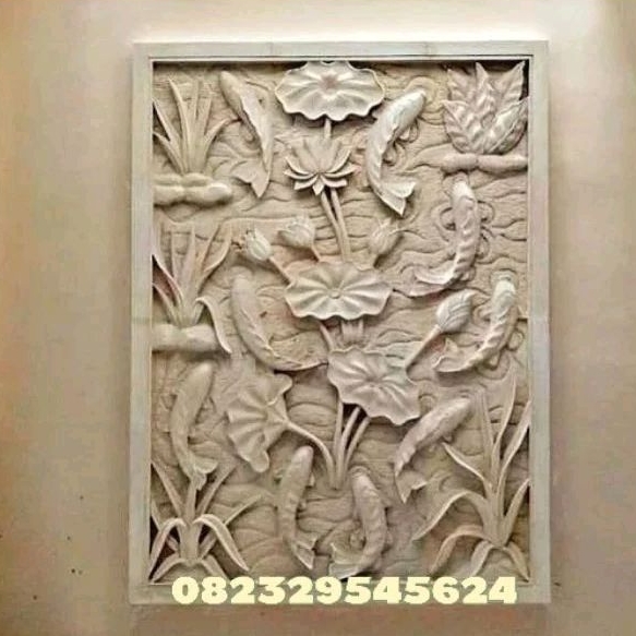 Jual RELIEF BATU ALAM UKIR DINDING MOTIF IKAN KOI 9 | Shopee Indonesia