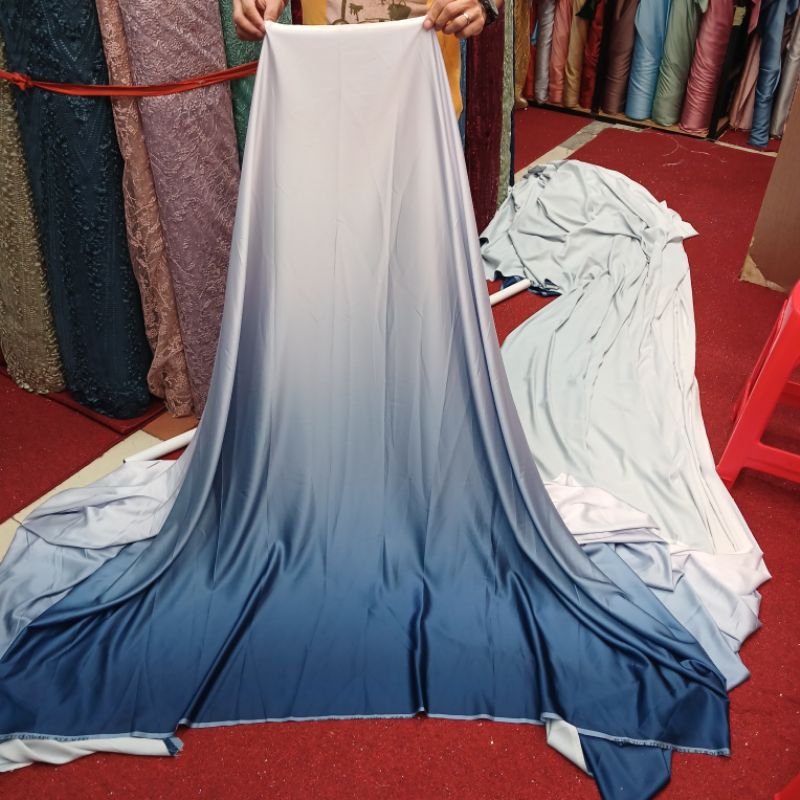 Jual kain armani gradasi/satin gradasi/armani gradasi/bahan kain ombre ...