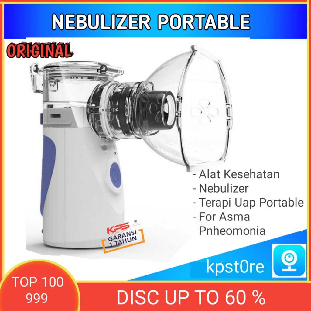 Jual BERGARANSI - NEBULIZER PORTABLE MESH | ALAT TERAPI ASMA,PNEUMONIA ...