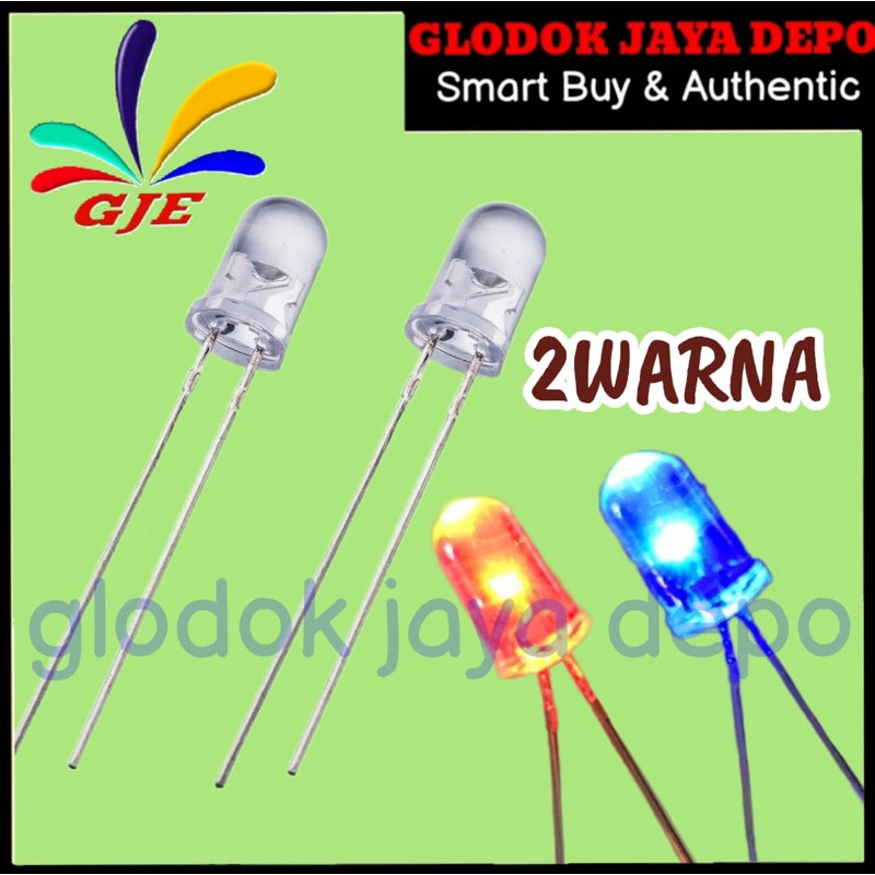 Jual LAMPU LED 5MM RGB 2WARNA MERAH BIRU (HARGA PER 20PCS) | Shopee ...