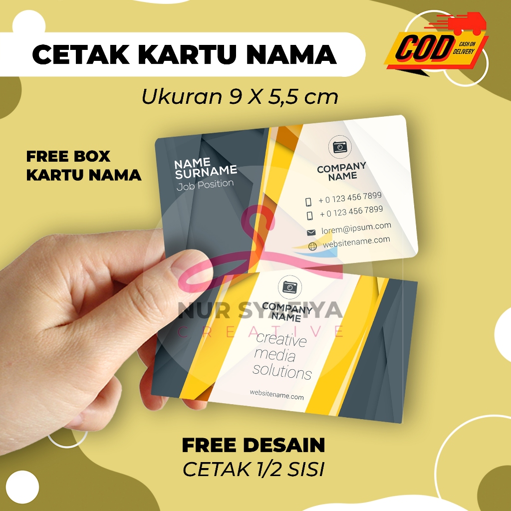 Jual CETAK KARTU NAMA / NAME CARD 1 SISI, 2 SISI | Shopee Indonesia